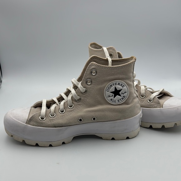 Converse | Shoes | Converse Cream Hightop Sneakers | Poshmark